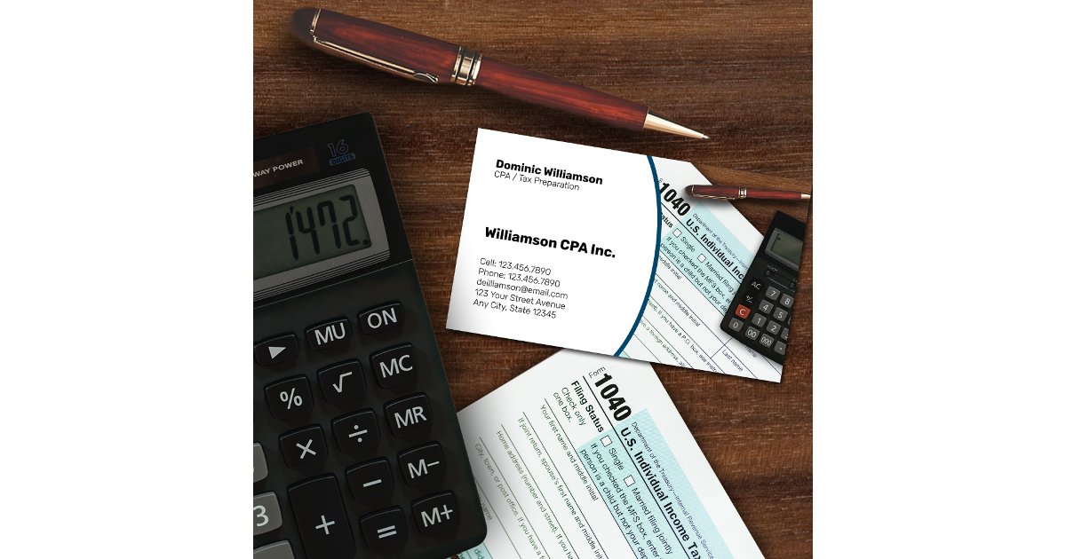 CPA | Tax Accountant Professional Business Card | Zazzle