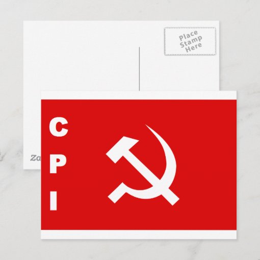 CPI-flag communist party of India Invitation Postcard | Zazzle