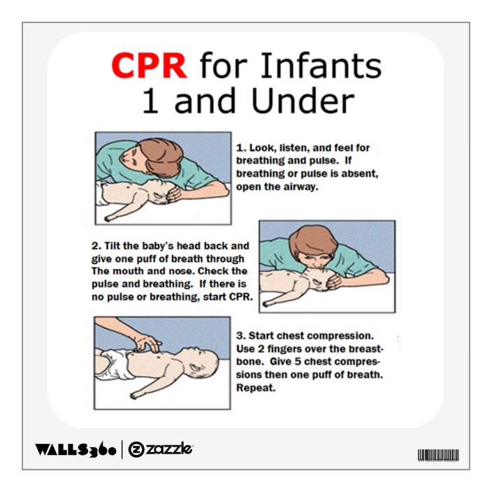 CPR for Infants Wall Decal | Zazzle.com