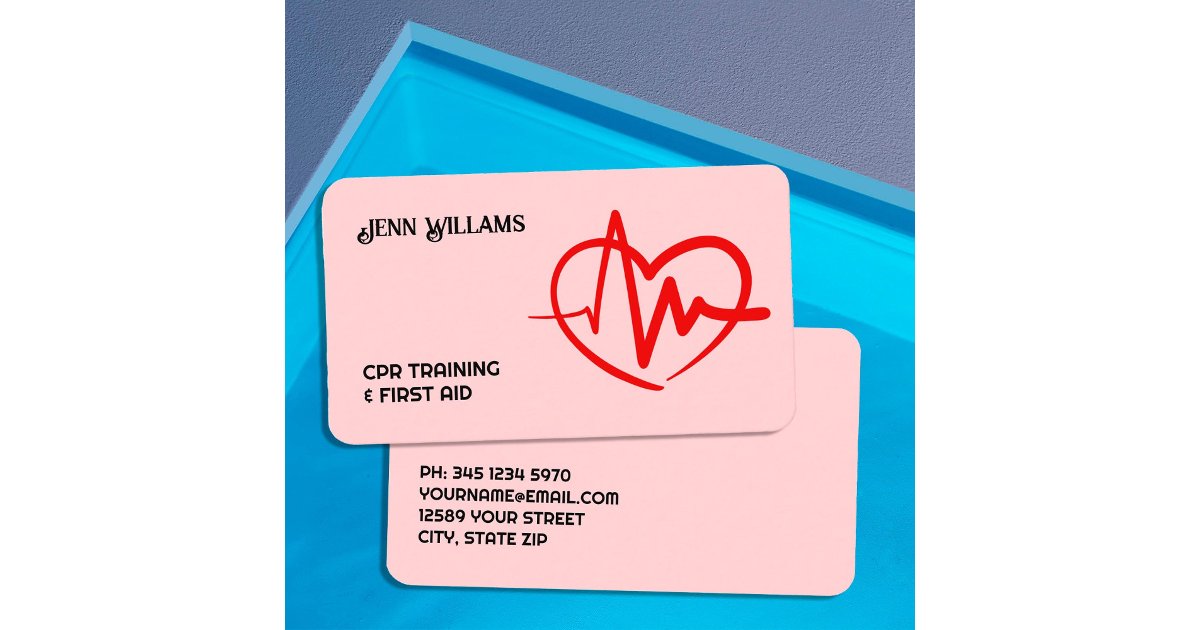 CPR Trainer Instructor Business Card | Zazzle