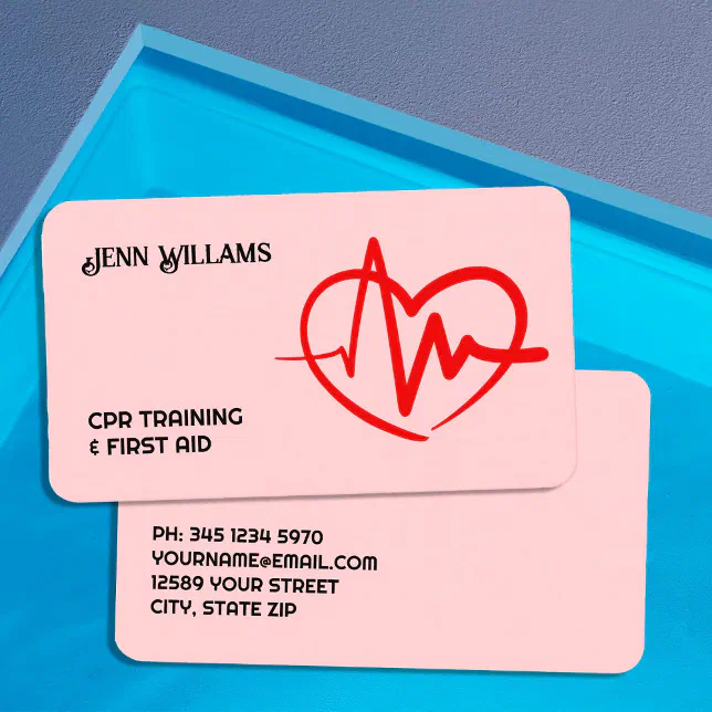 CPR Trainer Instructor Business Card | Zazzle