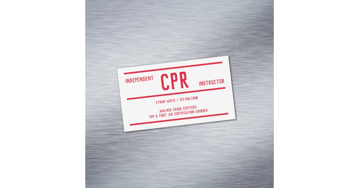 CPR Training Instructor Business Card Magnet | Zazzle