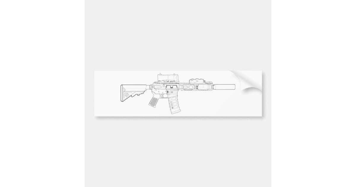 CQBR MK18 Mod 0 Bumper Sticker | Zazzle