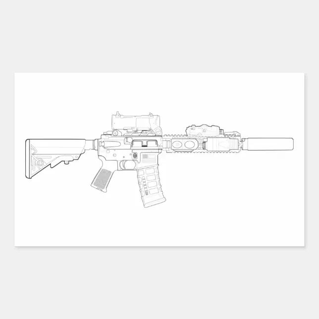 CQBR MK18 Mod 0 Rectangle Stickers | Zazzle