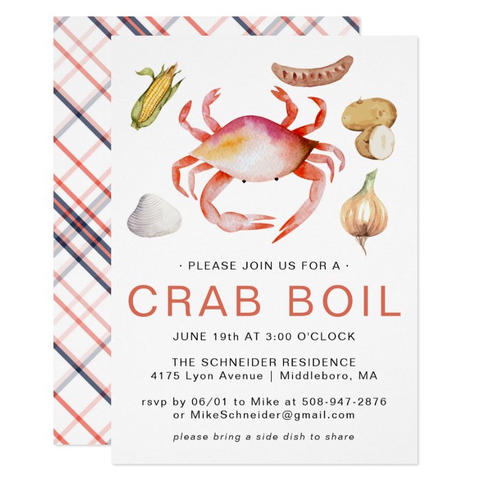Crab Boil | Seafood Cookout Party Invitation | Zazzle.com
