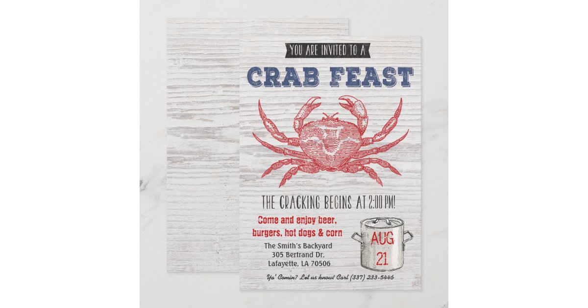 Crab Feast Invitation | Zazzle