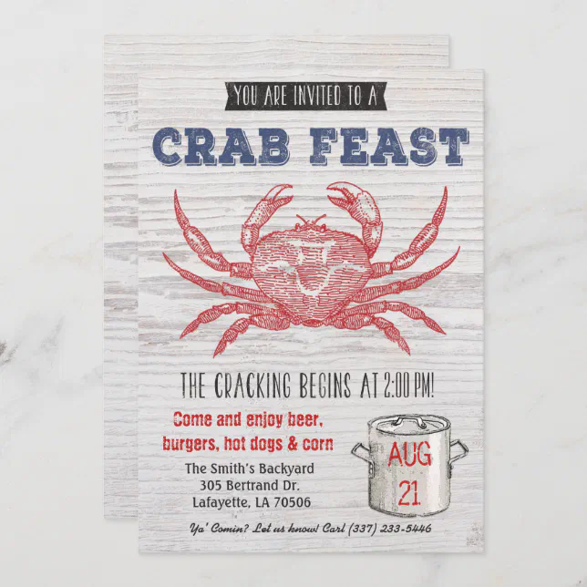 Crab Feast Invitation | Zazzle