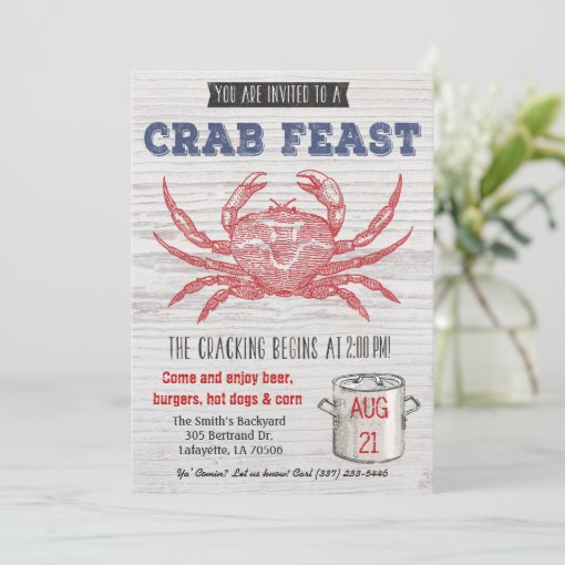Crab Feast Invitation | Zazzle