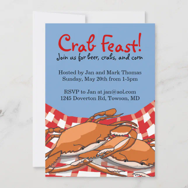 Crab Feast Invitations | Zazzle