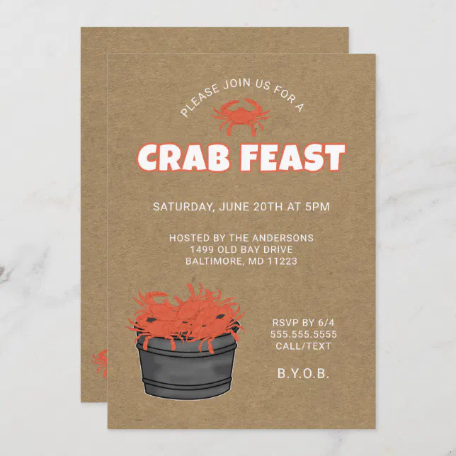 Crab Feast Party Invitation | Zazzle