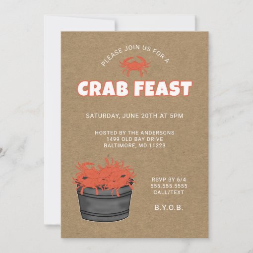 Crab Feast Party Invitation | Zazzle