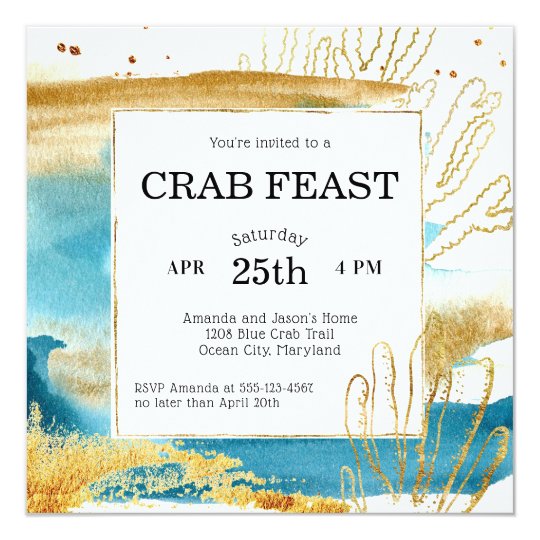 Crab Feast Party, Picnic or Dinner Invitation | Zazzle.com