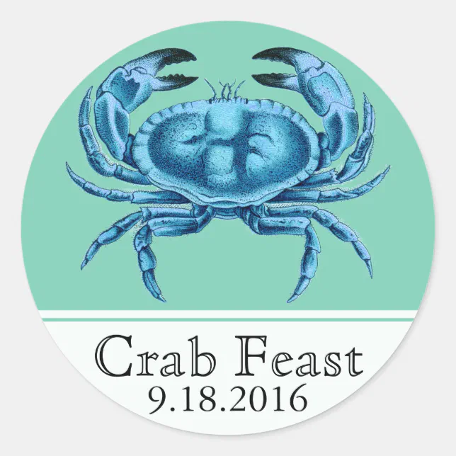 Crab Feast Seafood Event Classic Round Sticker | Zazzle