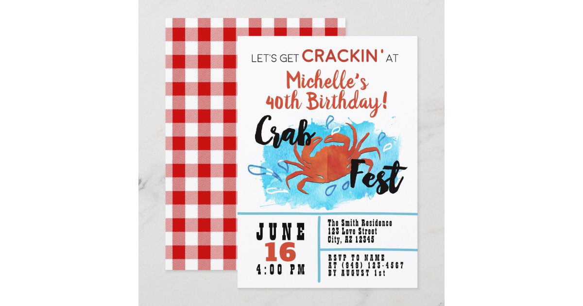Crab Fest Boil Nautical Birthday Invite | Zazzle