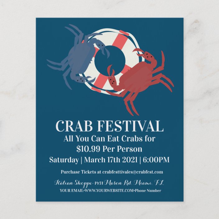 Crab Festival Crab Restaurant Fundraiser Opening Flyer | Zazzle.com