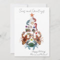 Crab Lobster Christmas Tree Crustacean Sea Holiday Card | Zazzle