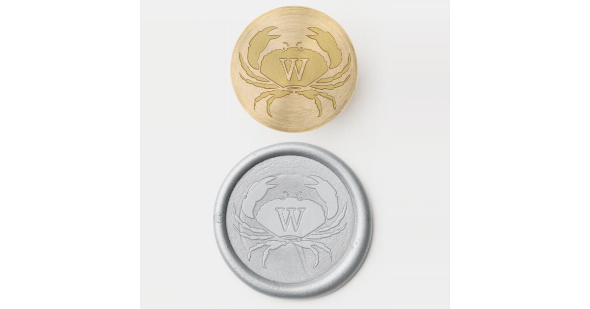 Crab Monogram Wax Seal Stamp | Zazzle