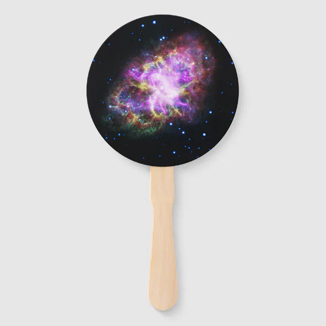 Crab Nebula Supernova Remnant Hubble Composite Hand Fan | Zazzle