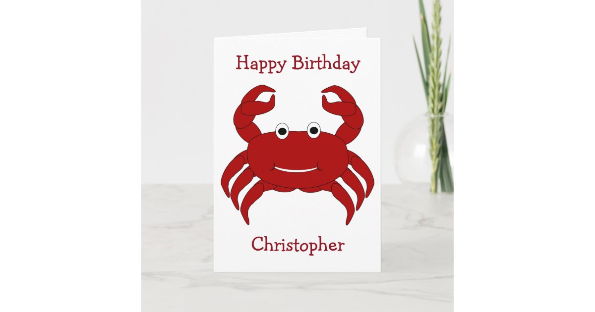 Crab Personalized Birthday Card | Zazzle.com