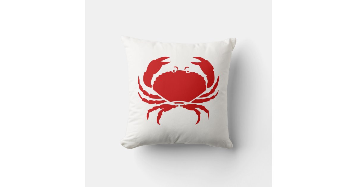 CRAB red pillow | Zazzle