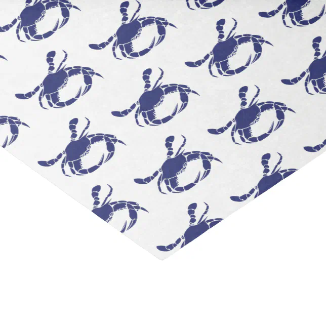 Crab Silhouette #1 Drawing Blue Tissue Paper | Zazzle