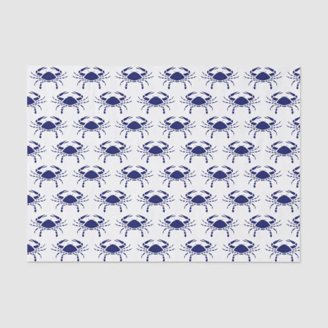 Crab Silhouette #2 Drawing Blue Tissue Paper | Zazzle