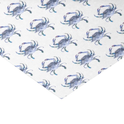 Crab Tissue Paper Blue Watercolor Pattern Beach | Zazzle