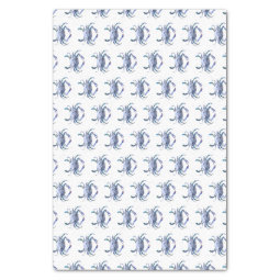 Crab Tissue Paper Blue Watercolor Pattern Beach | Zazzle