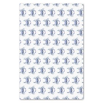 Crab Tissue Paper Blue Watercolor Pattern Beach | Zazzle