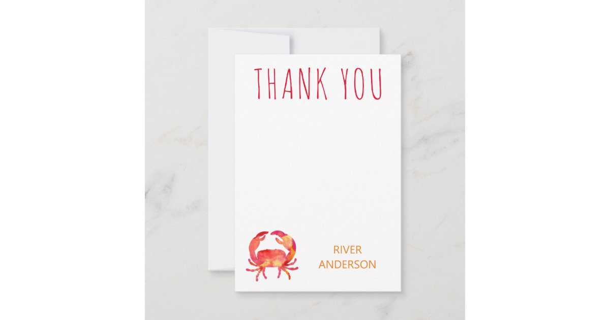Crab Under The Sea Rainbow Fish Thank You | Zazzle