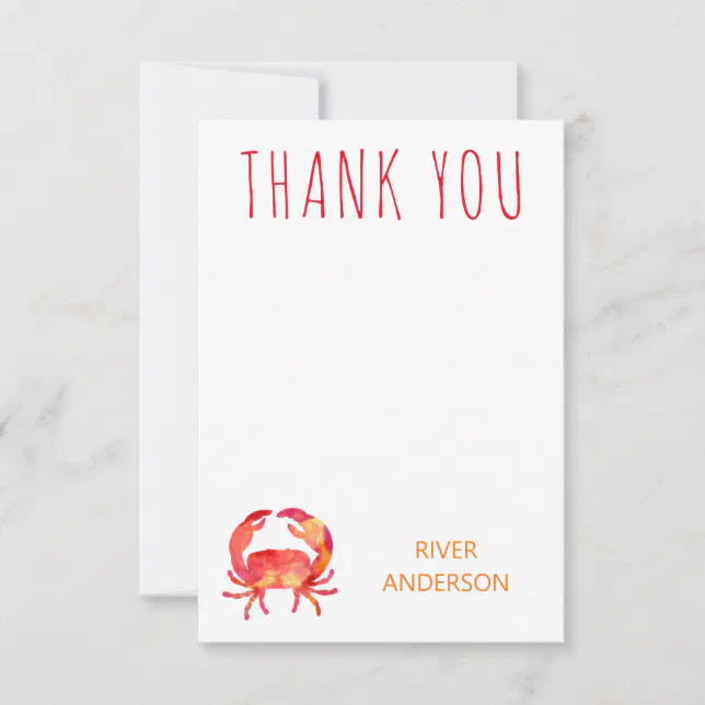 Crab Under The Sea Rainbow Fish Thank You | Zazzle