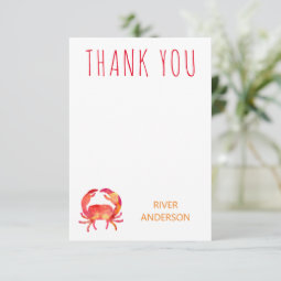 Crab Under The Sea Rainbow Fish Thank You | Zazzle