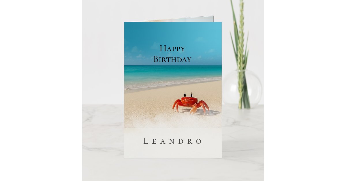 Crabby Peace – Custom Name Happy Birthday Card | Zazzle