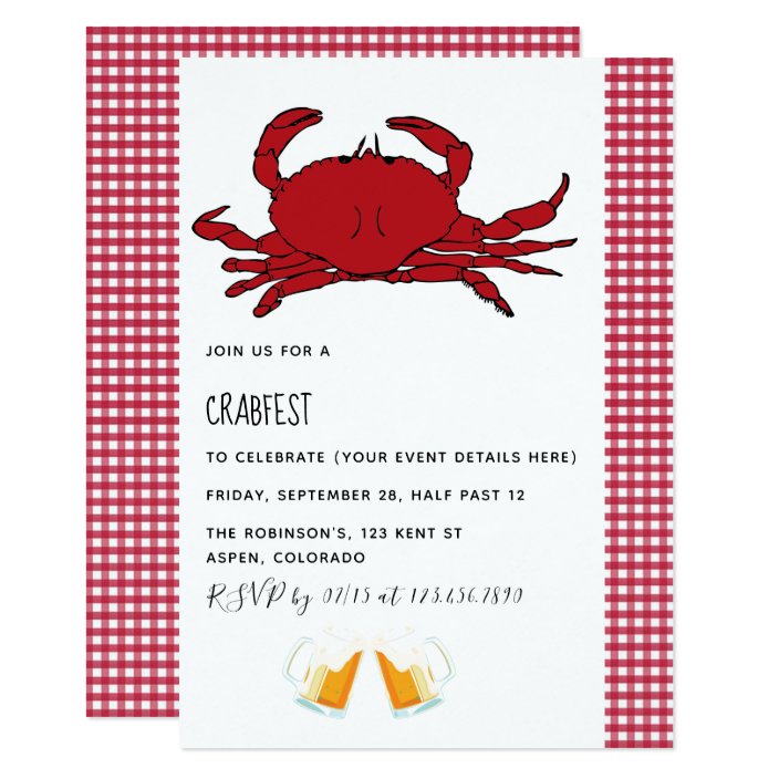 Crabfest Party customized invitation | Zazzle.com