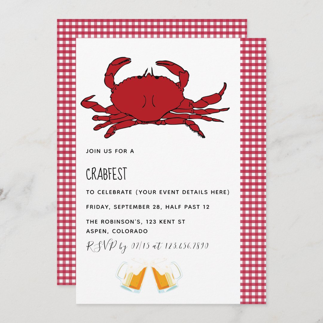 Crabfest Party customized invitation | Zazzle