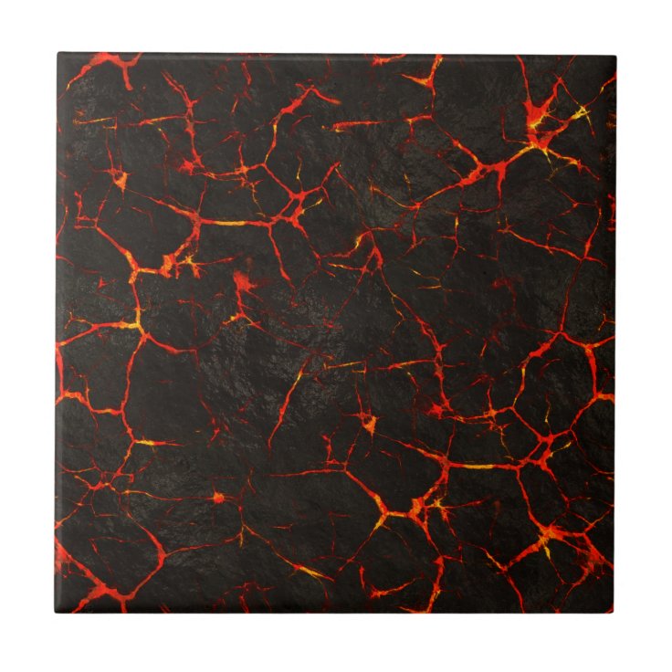 Cracked Molten Ground Rock Volcano Lava Tile | Zazzle