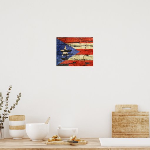 Cracked Puerto Rican Flag Peeling Paint Effect Poster | Zazzle