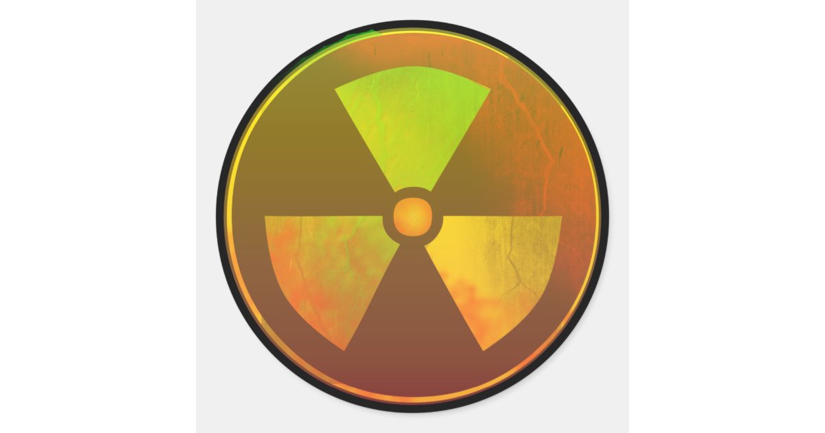 Cracked Radioactive Nuclear Symbol Sticker | Zazzle