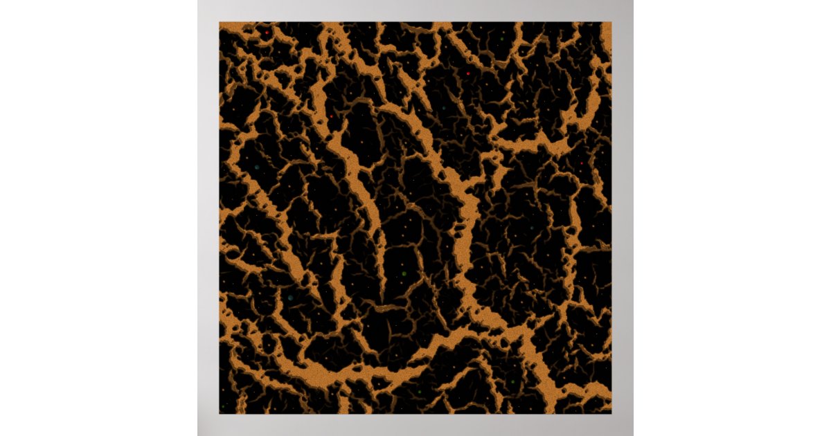 Cracked Space Lava - Bronze Poster | Zazzle