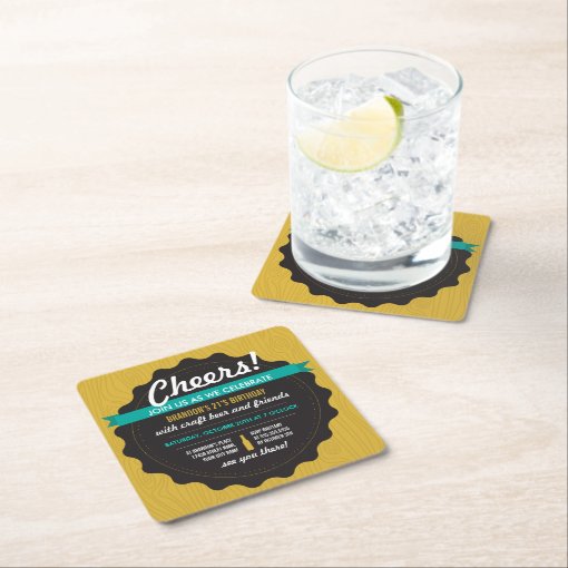 Craft Beer Birthday Coaster Invite | Zazzle