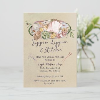 Craft Night Knitting Party Invitation | Zazzle
