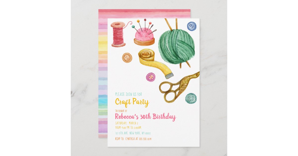 Craft Party Invitations | Zazzle
