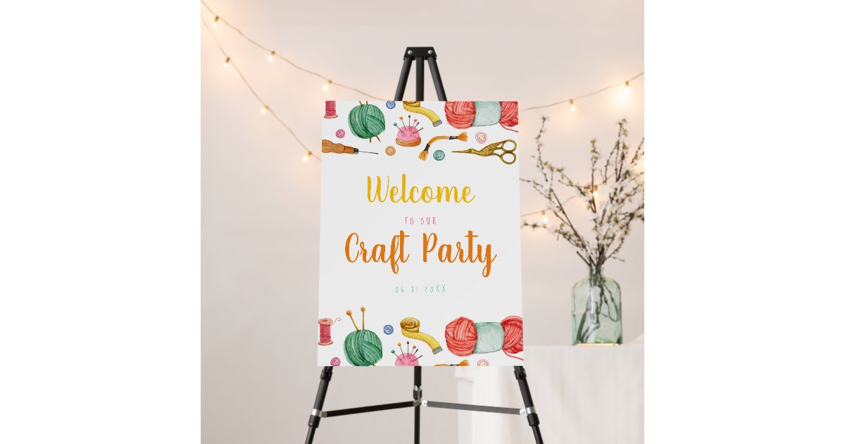 Craft Party Welcome Sign | Zazzle