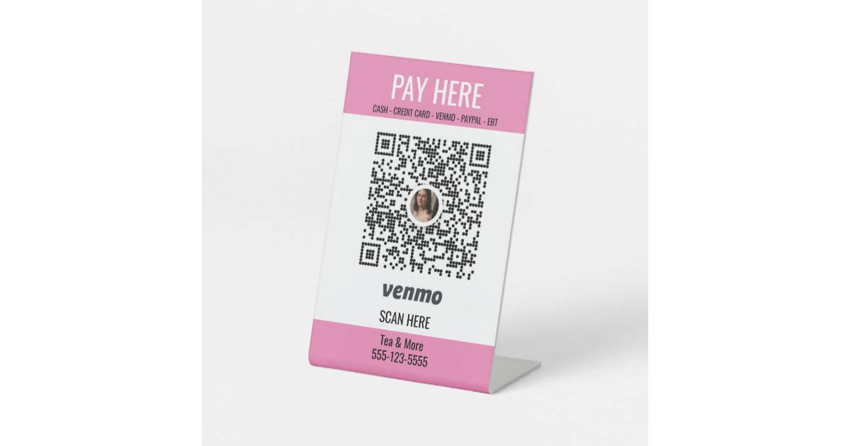 Craft Show Booth Display QR Code Pay Pedestal Sign | Zazzle