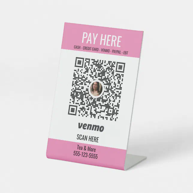 Craft Show Booth Display QR Code Pay Pedestal Sign | Zazzle