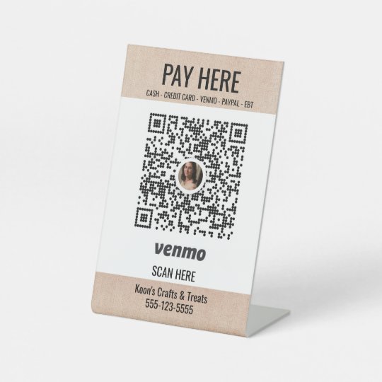 Craft Show Booth Display QR Code Pay Pedestal Sign | Zazzle.com