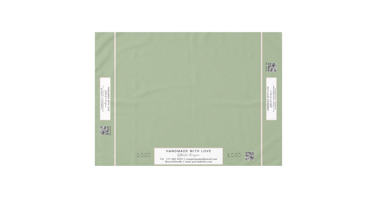 Craft Show Sage Blush Pink 60 x 84 QR Code Tablecloth | Zazzle