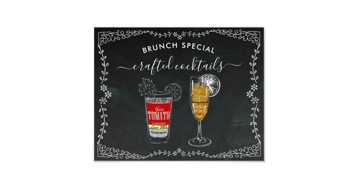 Crafted Cocktails Drink Chalkboard Sign | Zazzle