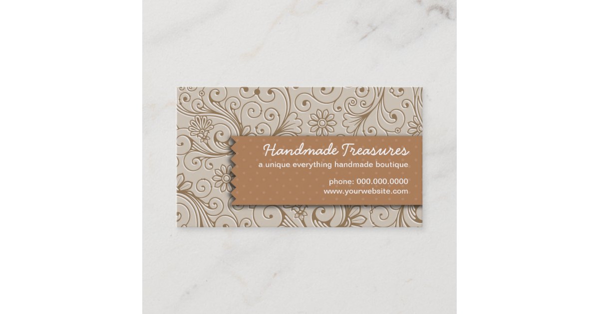 Crafters Floral Handmade Business Card | Zazzle