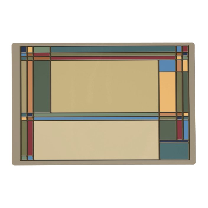 Craftsman Style Geometric in Bold Colors Placemat | Zazzle.com
